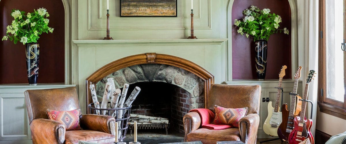 French casement windows in Boston rustic Italian Villa