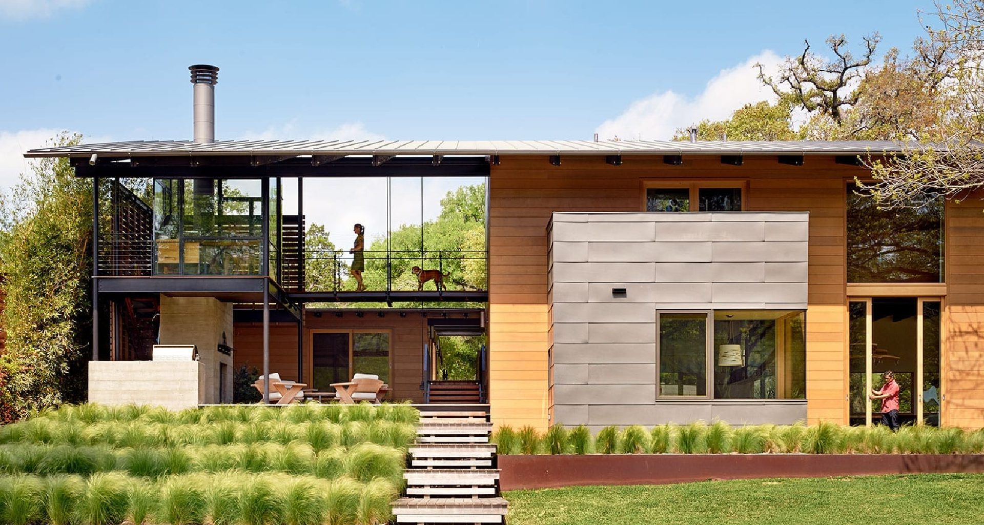 Modern Wood Storefront: Hog Pen Creek Residence